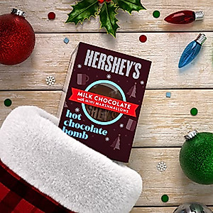 HERSHEY'S Milk Chocolate with Mini Marshmallows Hot Chocolate Bomb, Candy, Bulk, 1.25 oz Gift Boxes - Pack of 12