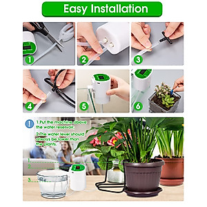 Neikko Automatic Plant Watering System for 12 Indoor Potted Plants, Automatic Drip Irrigation Kit Plant Watering System with Water Timer, USB Rechargeable Vacation Plant Self Watering Kit