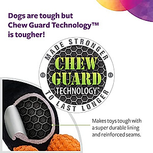 TrustyPup Strong 'N Silent Penguin Silent Squeak Plush Dog Toy, Chew Guard Technology - Black/White, Medium