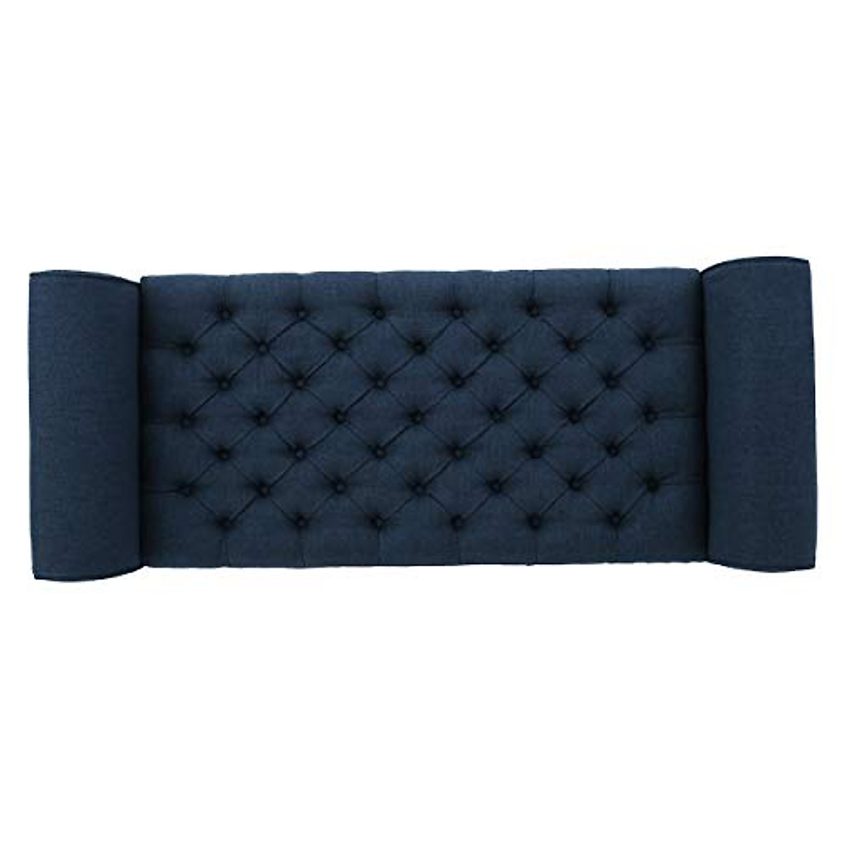 Christopher Knight Home Keiko Fabric Armed Storage Bench, Dark Blue, Dimensions: 19.75”D x 50.00”W x 20.5”H