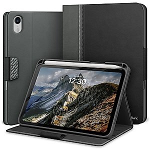 KingBlanc for iPad Mini 7 (A17 Pro) Case, iPad Mini 7th/6th Generation Case (2024/2021 8.3-inch) with Pencil Holder, PU Leather Stand Cover, Auto Sleep/Wake, Multi-Angle for Viewing/Typing, Black