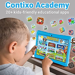Contixo Kids Tablet K102, 10-inch HD, Ages 3-7, Toddler Tablet with Camera, Parental Control, Android 10, 32GB, WiFi, Learning Tablet for Children, Teacher's Approved Apps and Kid-Proof Case, Blue