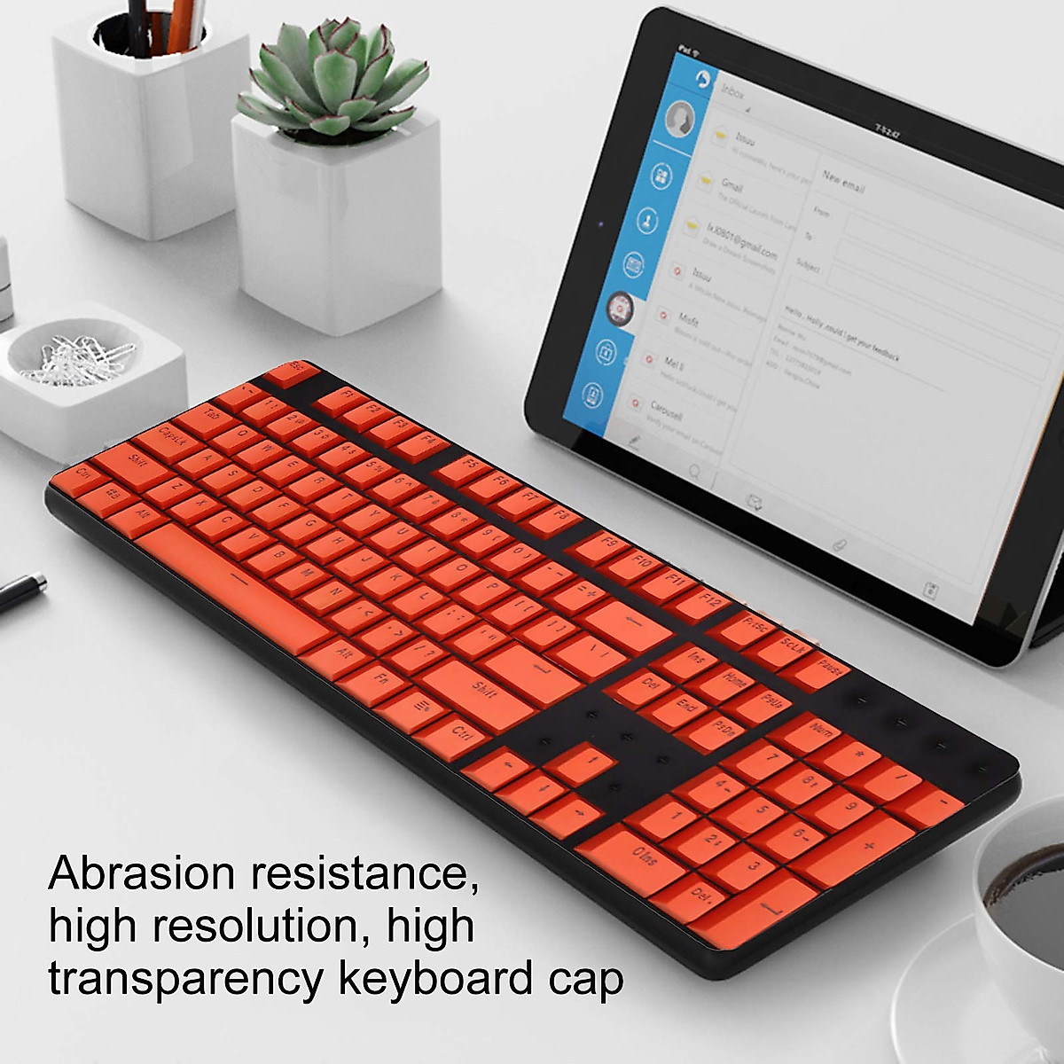 shlutesoy 104Pcs/Set Backlit Mechanical Gaming Keyboard Keycaps,ABS Backlight Wear-Resistant Key Caps Replacement Keyboard Accessories Black