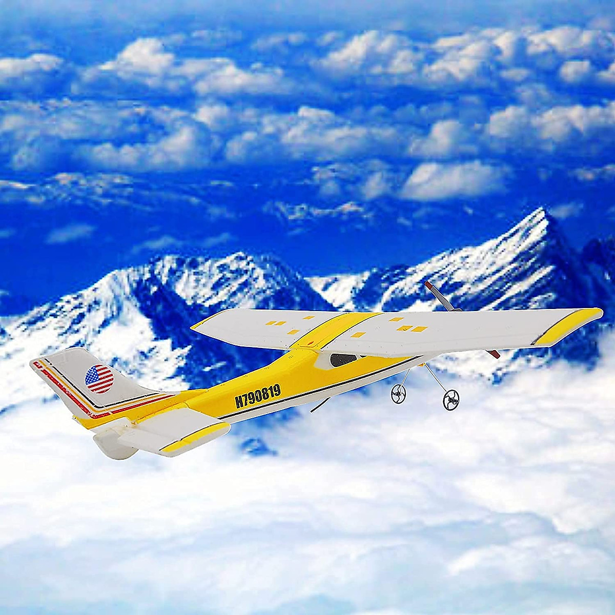 PLRB TOYS RC Plane Remote Control Airplane 2.4Ghz 2 Channels RTF Radio Control Cessna Aircraft with 3-Axis Gyro for Beginner Easy to Fly EPP Foam Glider Toys (Two Batteries)