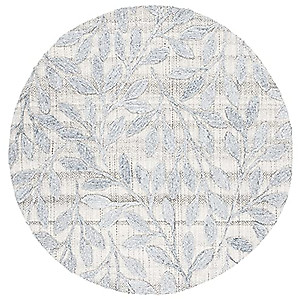 SAFAVIEH South Hampton Collection 6' Round Grey SHA302F Handmade Botanical Wool Area Rug