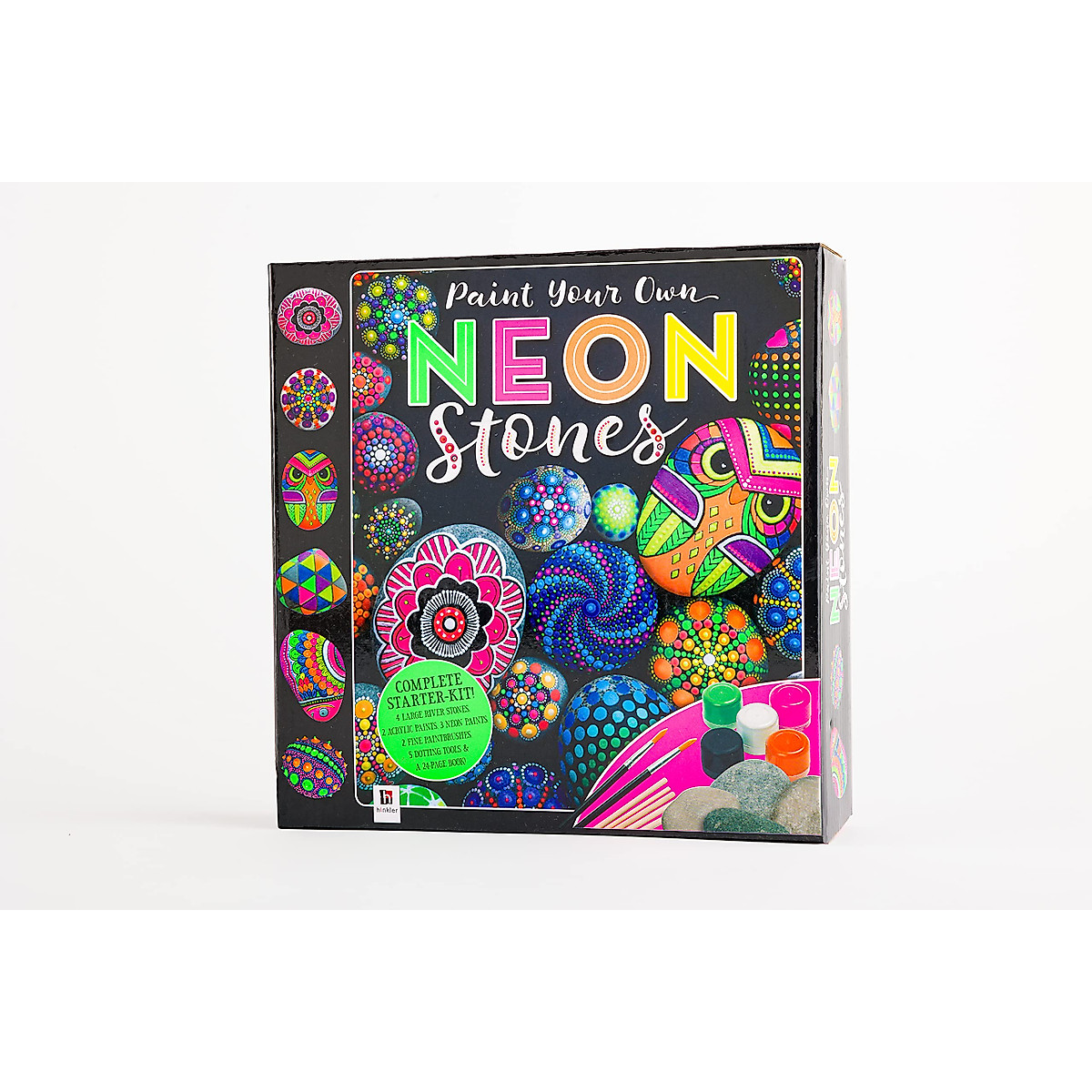 Paint Your Own Neon Stones-This Complete Starter Kit includes all you need to create Vibrant, Three-Dimensional Art to display in your Home or Garden
