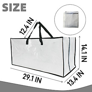 Heavy Duty Moving Bags, Extra Large Clear Storage Bags with Zipper and Handles, Moving Boxes & Storage Bins Alternative, Packing Supplies, Moving Supplies for Dorm Room Essentials