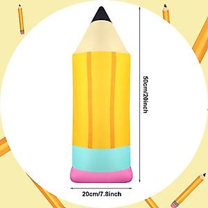 CroBlissful Cute Pencil Pillow Kids Classroom Plush Pillow Large Throw Pillow Back School Cushion Creative Cute Pencil Plush for Reading Room Decoration Birthday Party Teacher Gift