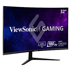 ViewSonic VX3218-PC-MHD 32 Inch Curved 1080p 1ms 180Hz Gaming Monitor with FreeSync Premium, Eye Care, HDMI and Display Port