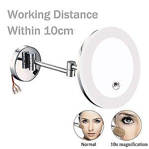 FQYYDD Illuminated Makeup Mirror Wall Hanging Bright Light Makeup Mirror With Led Lights And Zoomed In