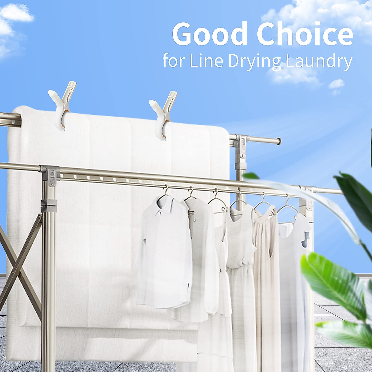 TRENDYSUPPLY 9 Pack Beach Towel Clips, Plastic Clothespin, Heavy Duty Laundry Clips to Keep Your Towel, Clothes, Blankets from Blowing Away, Strong Clamps for Cruise Chairs(Khaki)