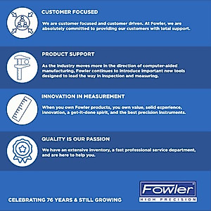 Fowler 52-015-020 Stainless Steel Dial Caliper, 0-150mm Measuring Range, 0.02mm Graduation Interval, 0.05mm Accuracy, Face Color White