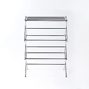 Displays By Jack Portable Collapsible Clothing Dry Rack, Retractable Drying Rack for Clothes, Lingerie, Towels, Linens, Laundry Home Apartment, Metal Chrome Finish