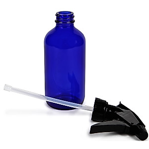 Vivaplex, 2, Large, 8 oz, Empty, Cobalt Blue Glass Spray Bottles with Black Trigger Sprayers