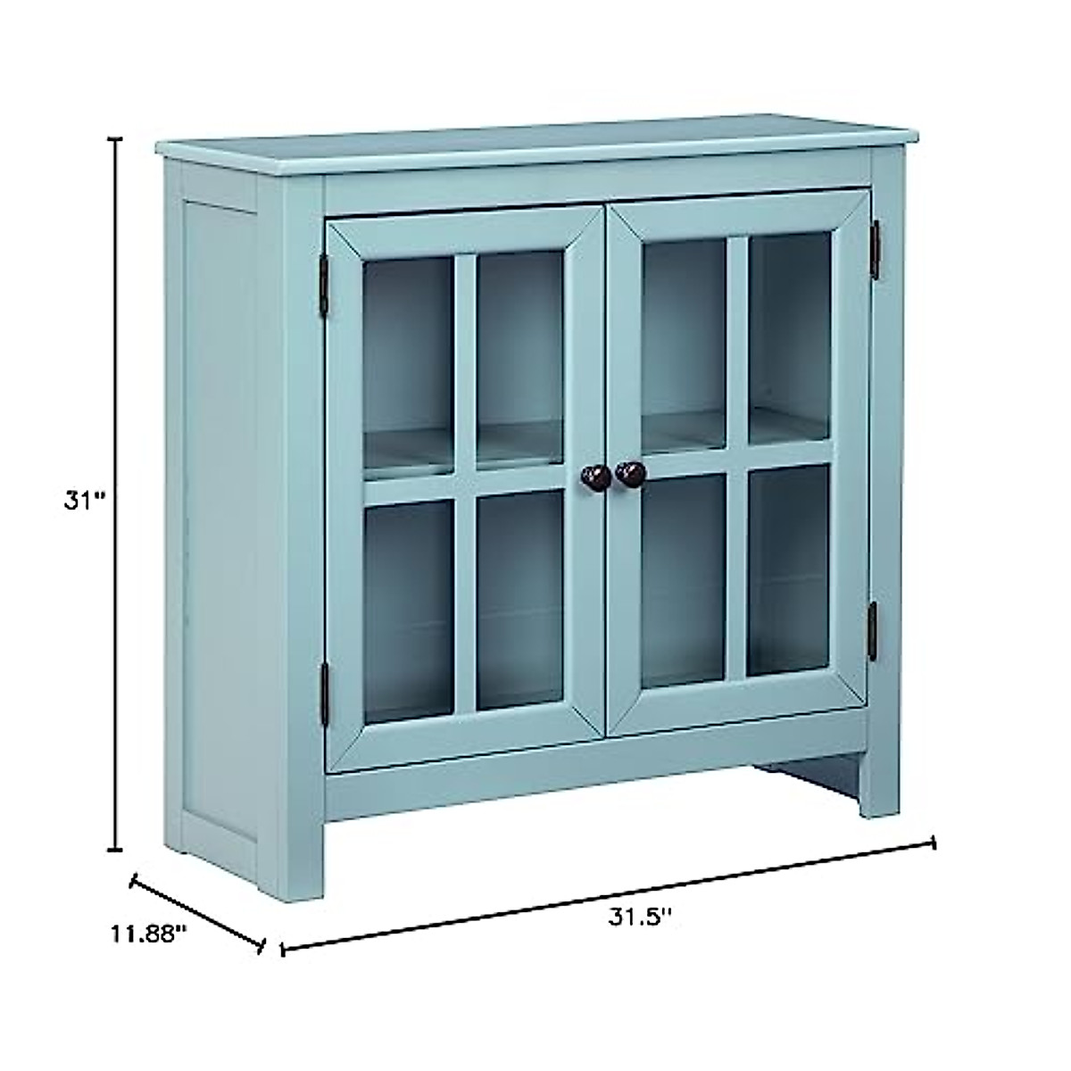 Signature Design by Ashley Nalinwood Modern Accent Cabinet with Lattice Doors, Teal Blue