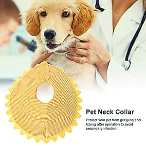 Cat Recovery Collar, Cute Sun Flower Soft Cat Cone Cones Elizabethan Collar for Dog Cat Kitten After Surgery, Wound Healing(L)