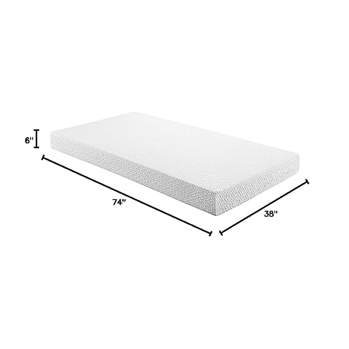Lexicon Pelham 6-Inch Gel Infused Memory Foam Mattress, Twin, White
