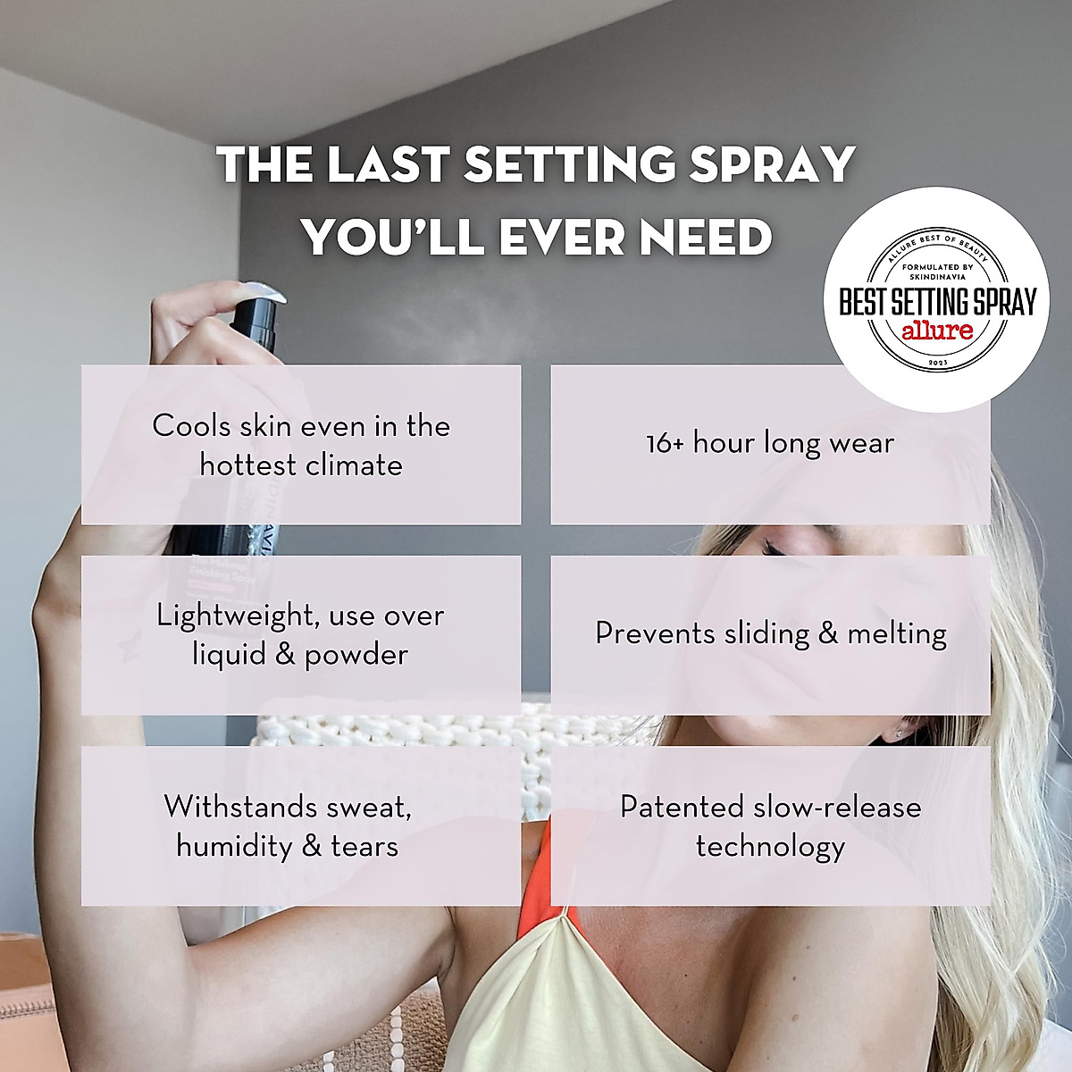 Skindinavia The Makeup Finishing Spray Bridal, Long-Lasting Up to 16+ Hours, Heat-Resistant & Waterproof Makeup Setting Spray, Wedding Day Essentials (4 Oz)