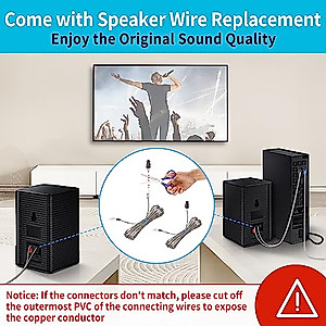 Universal Speaker Wall Mount Brackets for Samsung Sony Vizio Bose Klipsch and More Speakers with Speaker Wire - Wall Speaker Mount for Satellite & Surround Sound Speakers with Keyhole and Thread Hole