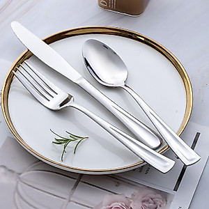 30-Piece Silverware Set for 6, GoGeiLi Stainless Steel Flatware Cutlery Set for 6, include Fork, Knife and Spoon Set, Mirror Finished