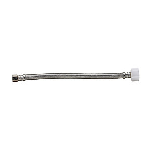 Fluidmaster B1T09 Toilet Connector, Braided Stainless Steel - 3/8 Female Compression Thread x 7/8 Female Ballcock Thread, 9-Inch Length