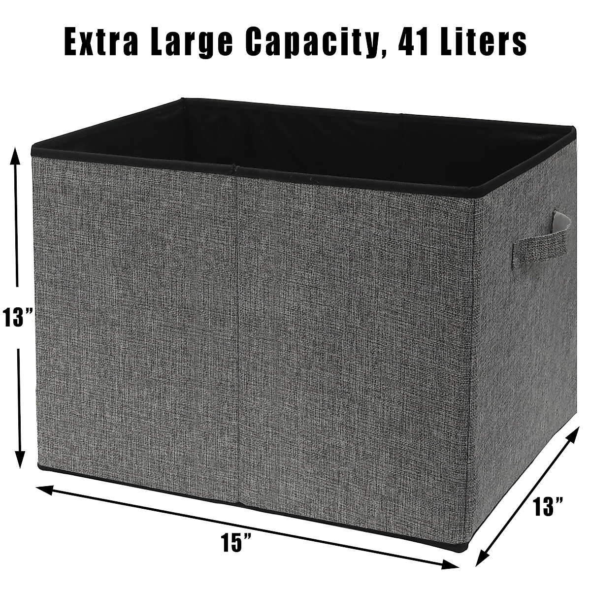 Simple Houseware Extra Large Fabric Storage Bin Basket with Handles, 2 Pack, Dark Gray