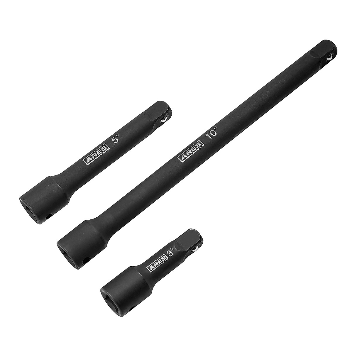 ARES 70031-1/2-Inch Drive Impact Extension Bar Set - 3-Inch, 5-Inch, and 10-Inch Laser Etched Socket Extensions Expand the Range of Impact Drivers