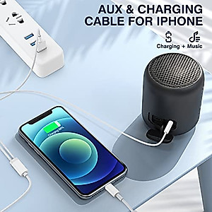 iSkey Aux Cord for iPhone, 2 in 1 3.5mm Aux Cable for Car with Charger Cord Compatible with iPhone 13 12 11 XS XR X 8 7 6 iPad iPod Home Audio, Speaker, Headphone Support All iOS Version (4 FT)