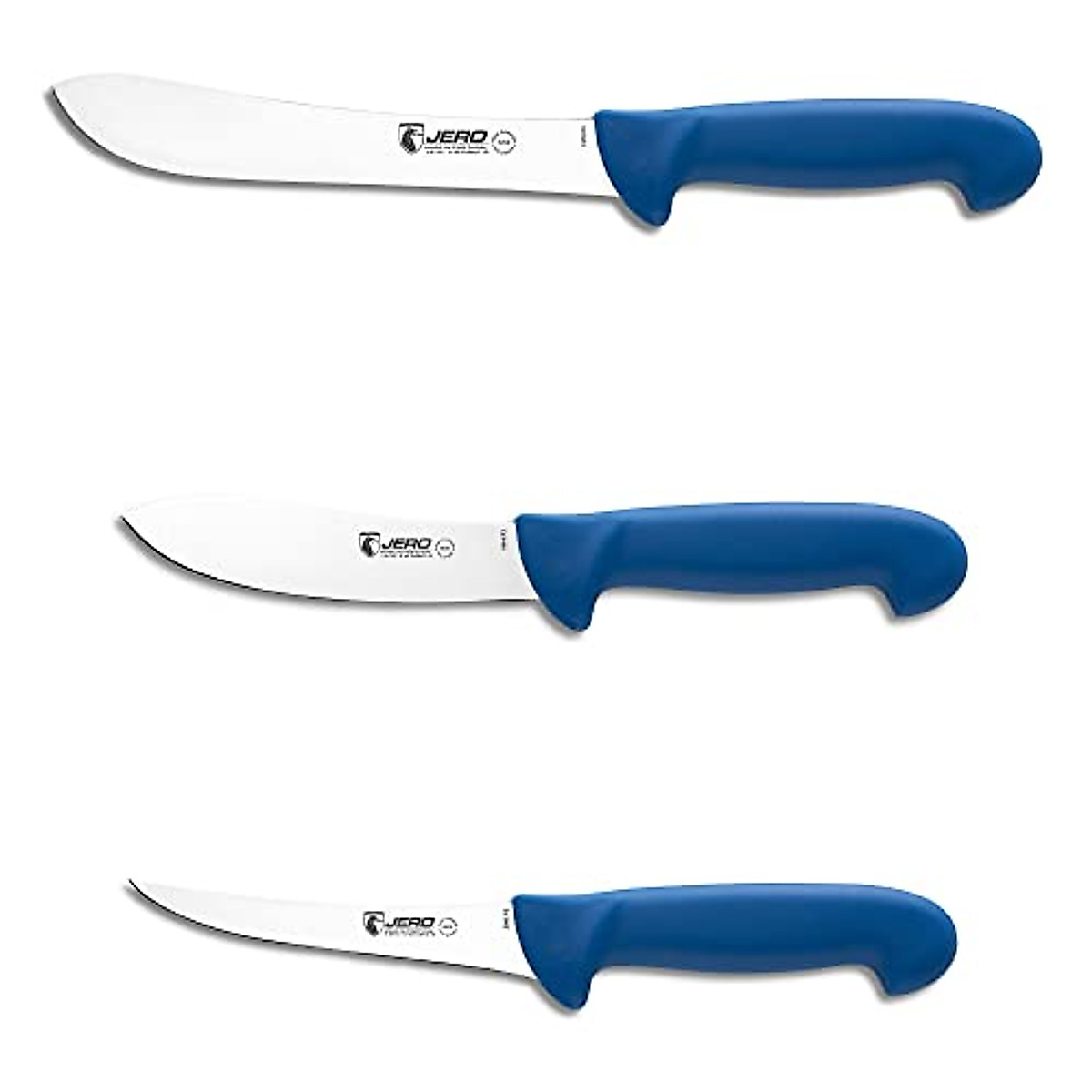 JERO P3 Series Hunters Butcher Knife Set - Narrow Blade Butcher Knife, Deer Skinner And Boning Knife - Meat Processing Knife Set Or Camp Knife Set - Made In Portugal