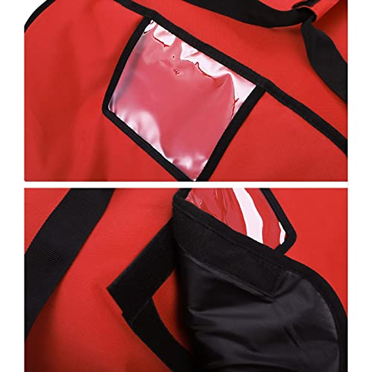 DEAYOU Large Pizza Bag, Insulated Pizza and Food Delivery Bag, Professional Thermal Pizza Warmer Bag, Hot Pizza Carriers for Transport, Moisture Free, Heavy Duty, 22" x 22" x 8", Red