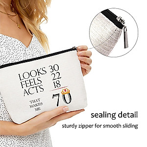70th Birthday Gifts for Women-That Make Me 70-1955 Birthday Gifts for Women, 70 Years Old Birthday Gifts Makeup Bag for Mom, Wife, Friend, Sister, Her, Colleague, Coworker(Makeup bag-70th Unicorn)