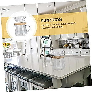 GRADENEVE 1 Set Coffee Maker Manual Coffee Brewer Drink Pitcher Clear Coffee Cups with Lids Coffee Filter Drip Coffee Machine Espresso Coffee Pot Tea Dispenser Wooden