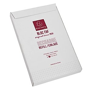 Exacompta FAF Metal Desk Pad for Home or Office, 200 White 70g Micro-Perforated Sheets, Blank or Dots. Non-Slip Backing, Three Sizes. Refills Available. (Dots Refill - 4 x 6 1/4)
