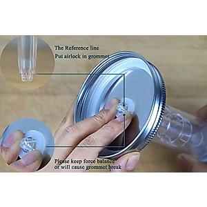 Jillmo Stainless Steel Fermentation Lids with Glass Weights for Wide Mouth Mason Jars (Jars Not Included)