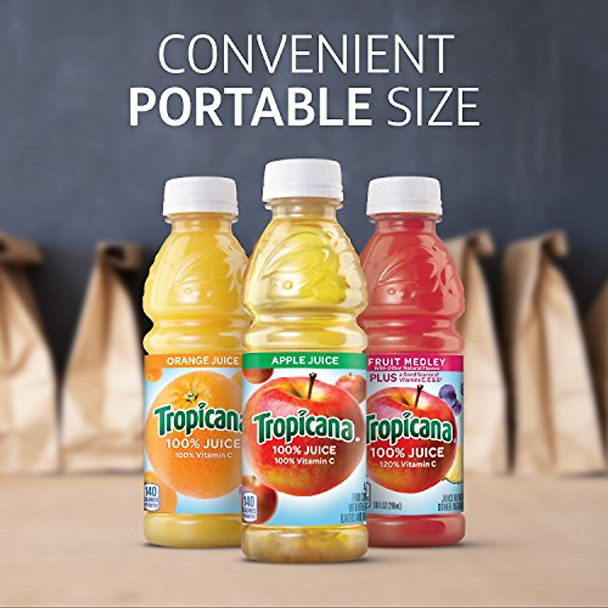 Tropicana 100% Juice 3-flavor Classic Variety Pack,10 Fl Oz (Pack of 24)
