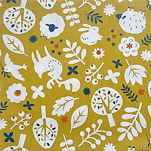 Yellow Floral Charm Packs for Quilting 5 inch, Fall Fabric Squares 5x5, 100% Cotton Fabric Scraps for Crafts, Precut Fabric Squares (42Pcs)