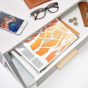 Prosumer's Choice White 2-Tier 2-Drawer Compact Sofa and Console Table, Elegant Entryway, Hallway,Foyer, Accent Side Table for Living Room, Office, Corridor