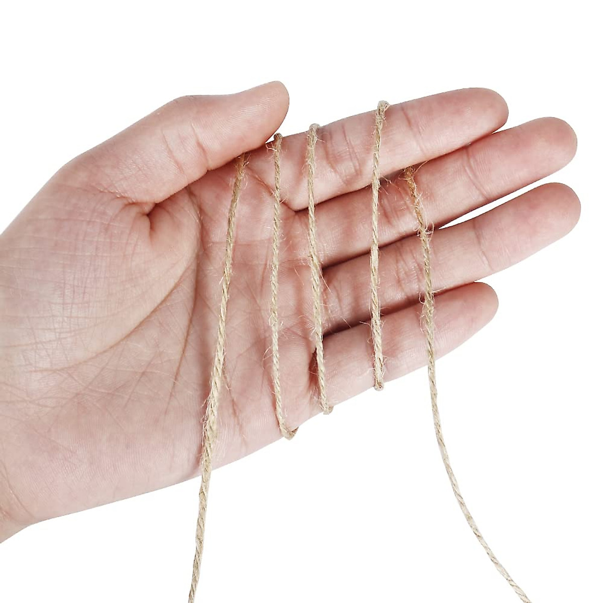 Tenn Well Natural Jute Twine, 3Ply 984Feet Arts and Crafts Jute Rope Industrial Packing Materials Packing String for Gifts, DIY Crafts, Decoration, Bundling, Gardening and Recycling