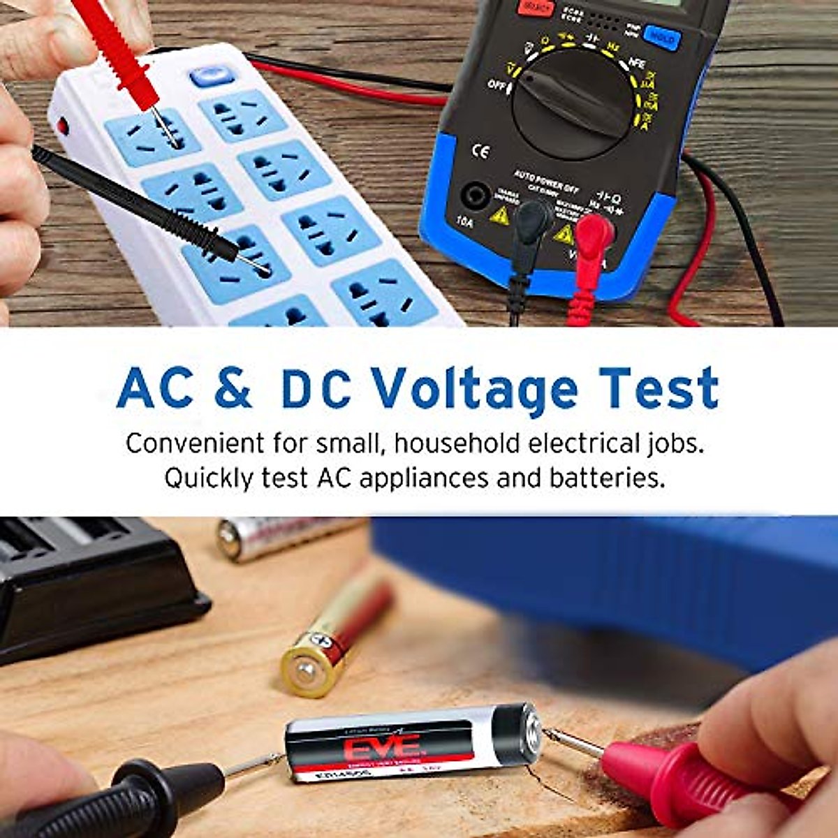 Digital Multimeter AP-36K 4000 Counts multimeter for Voltmeter Ammeter Ohmmeter with Test Leads Data Hold and Backlight LCD for DC/AC Resistance Diodes Transistor Buzzer Continuity