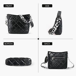 Quilted Crossbody Bags for Women, Unique Pattern Strap, Large Puffer Bag