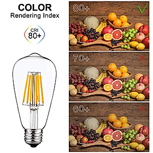 SHUWDKAR LED Light Bulbs DC 12V 6W E26 ST64 Low Voltage Bulb RV Camper Warm White 2700K Vintage Clear Glass Filament Edison Bulbs Equivalent 75W Halogen Marine Boat Solar 12V Battery Lighting,2 Pack