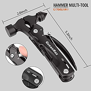 Gift for Dad from Daughter Son for Hammer Multitool, Gift for Men,Survival Hammer Multi Tool 12 in 1, Stocking Stuffer Gift for Men, Brother,Husband, Teens, Mini Multitool Survival Gear