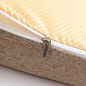 Eiury Kitchen Chair Cushions with Ties - High Density Sponge Seat Cushion and Dining Room Chair Pad 17 X 16.5 Inches Non Slip Rubber Back Seat Cover Machine Washable Set of 4 Beige