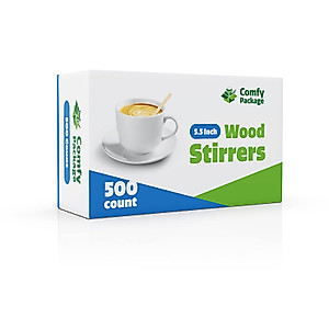 Comfy Package, [500 Count] 5.5 Inch Wooden Coffee Stirrers - Wood Stir Sticks