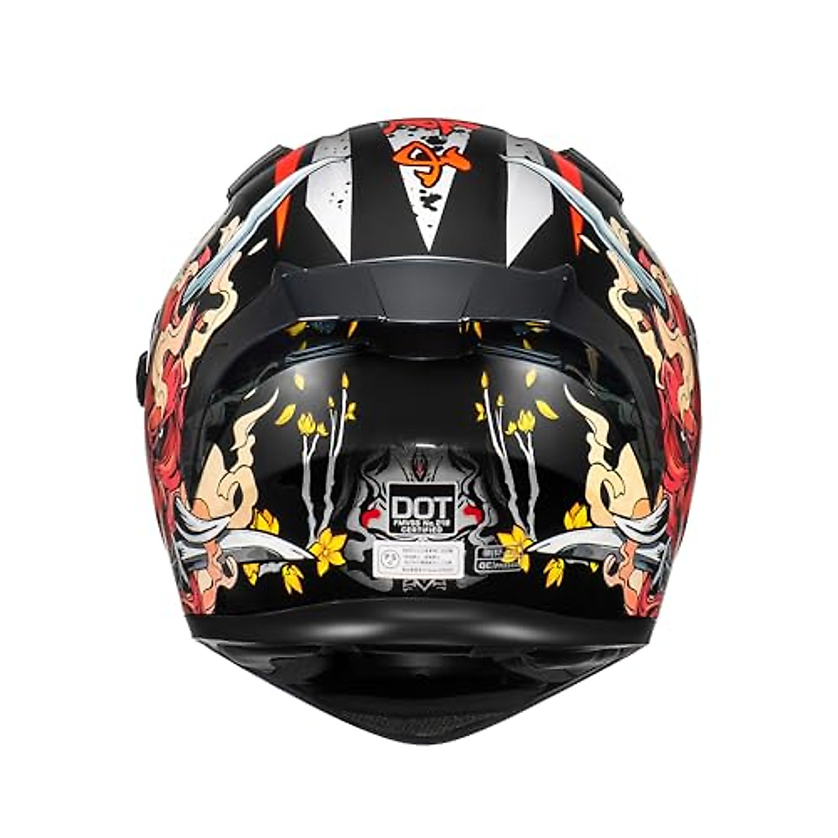 KYPARA Full Face Motorcycle Helmet with Internal Tinted Visor & DOT Approved for Moped ATV Cruiser Scooter (Samurai Spirit, Large)