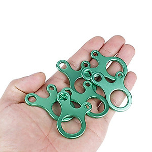 20pcs Tent Guy Lines Tensioners Ultralight Aluminium Alloy Rope Guylines Adjuster 3Hole Quick Knot Tent Cord Runner Fastener Wind Rope Buckle for Camping Hiking Backpacking Outdoor Activity (Green)