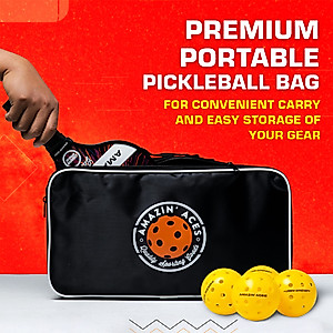 Amazin' Aces Galaxy Pickleball Paddles Set of 2, Pickleball Rackets w/ 4 Pickleball Outdoor Balls & 1 Pickleball Bag, for Sports & Outdoors Fun, USAPA Approved