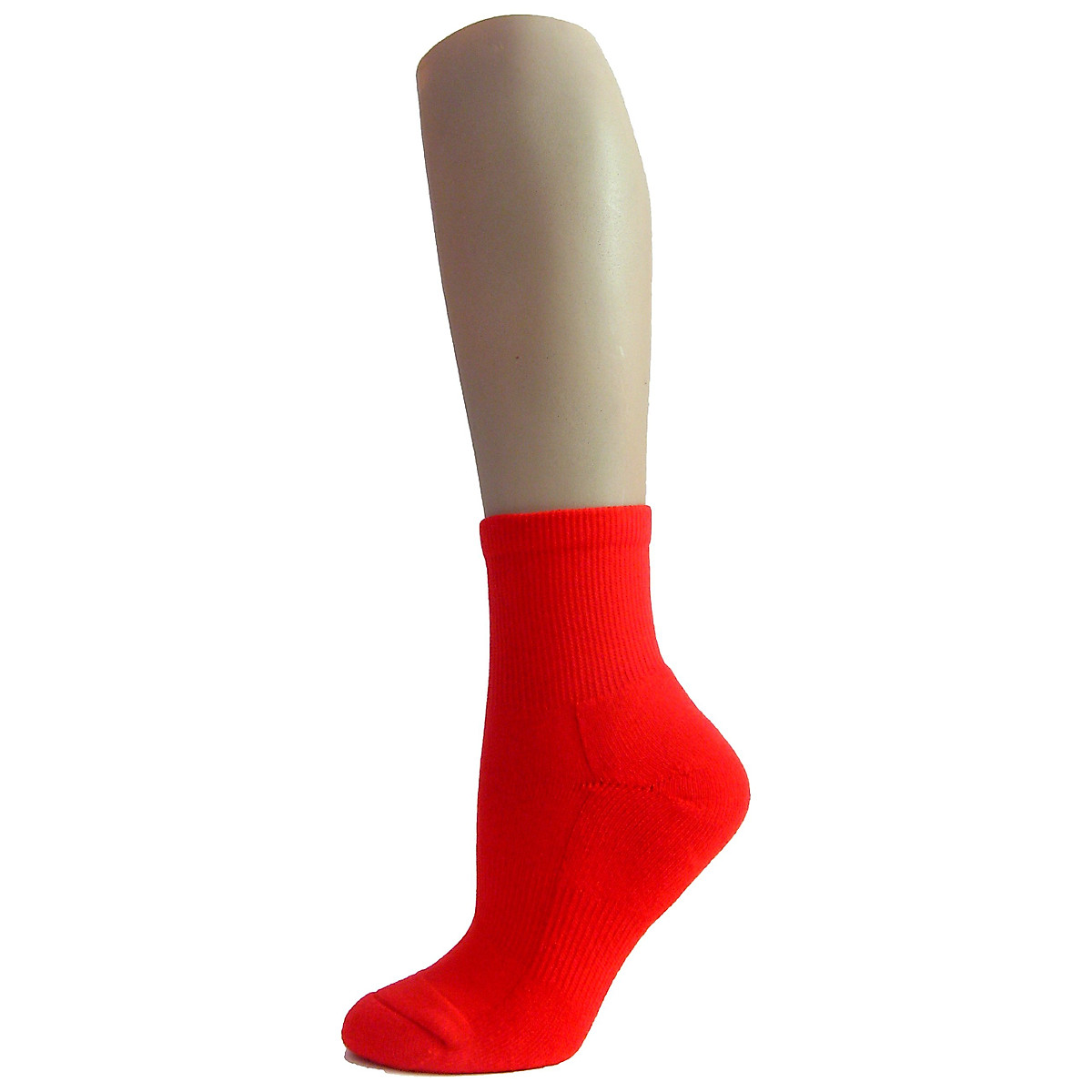 COUVER Youth Kids Sports Quarter Athletic Socks, RED, Size Youth Large