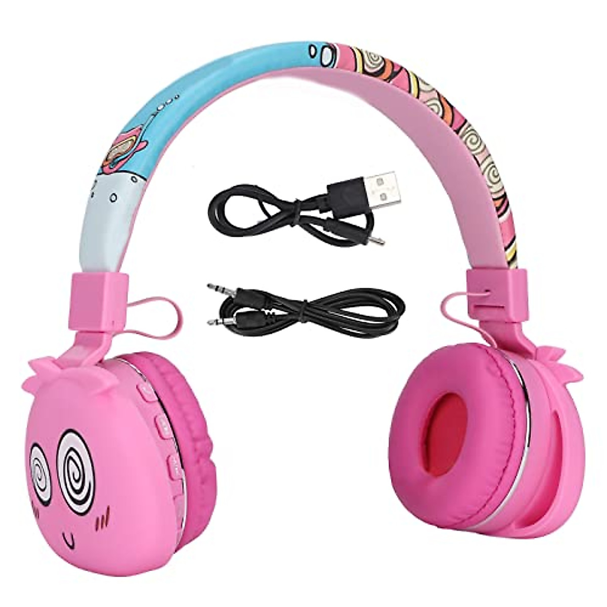 Kids Bluetooth Headphones,Over-Ear Foldable Noise Cancelling Headset,Cute Cartoon Wired/Wireless Headphones,Built in Microphone,Stereo Sound,Up to 4-6 Hours Play,for Children, Adolescents,Adults