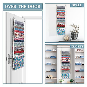 Anglechic Hanging Fabric Storage Organizer Over the Door 20-Shelf Fabric Organizer Wall Mount Fabric Display Sewing Quilting Fabric Collection with 4 Hooks for Folding and Storing Fabric(Standard)